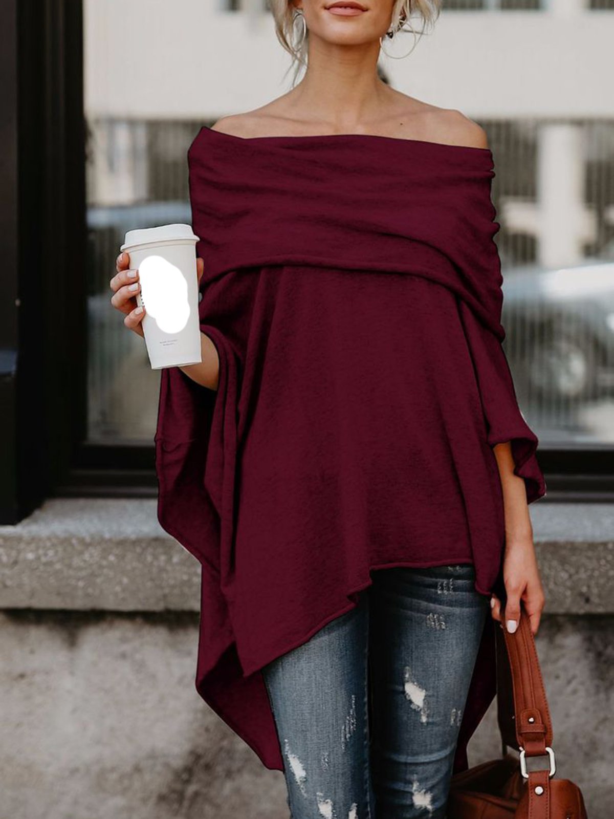 Asymmetric Batwing Off Shoulder Blouse | justfashionnow