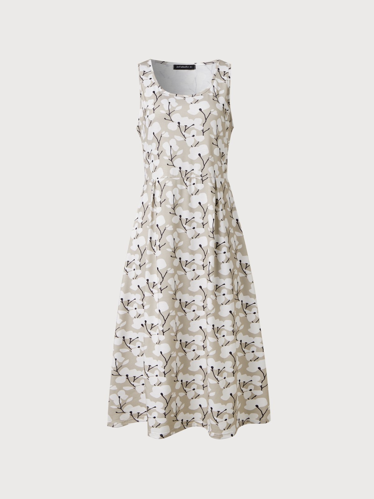 Ditsy Floral Holiday Design Crew Neck Knit Dress | justfashionnow