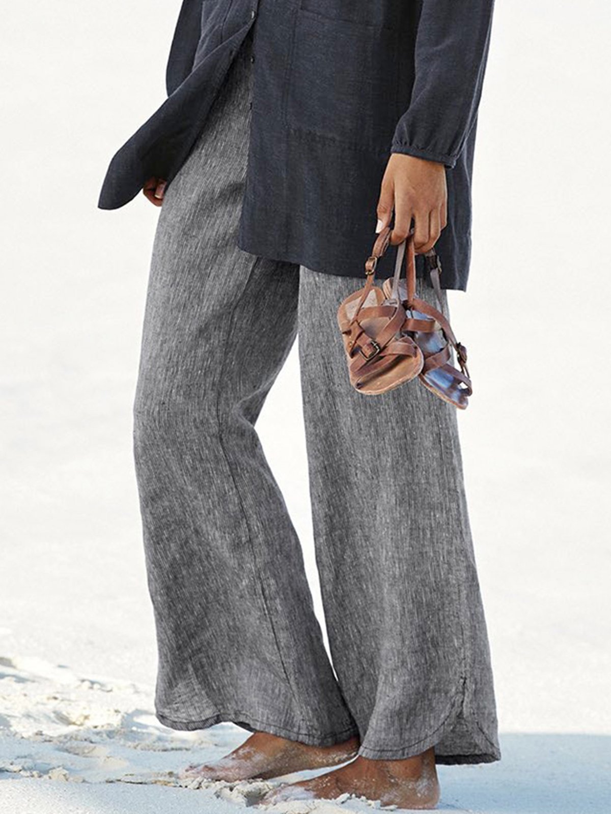 Solid Cotton Paneled Pants | justfashionnow