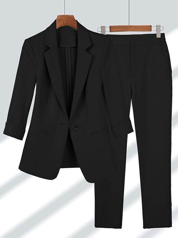 Women's Plain Daily Going Out Two Piece Set Long Sleeve Simple Spring ...