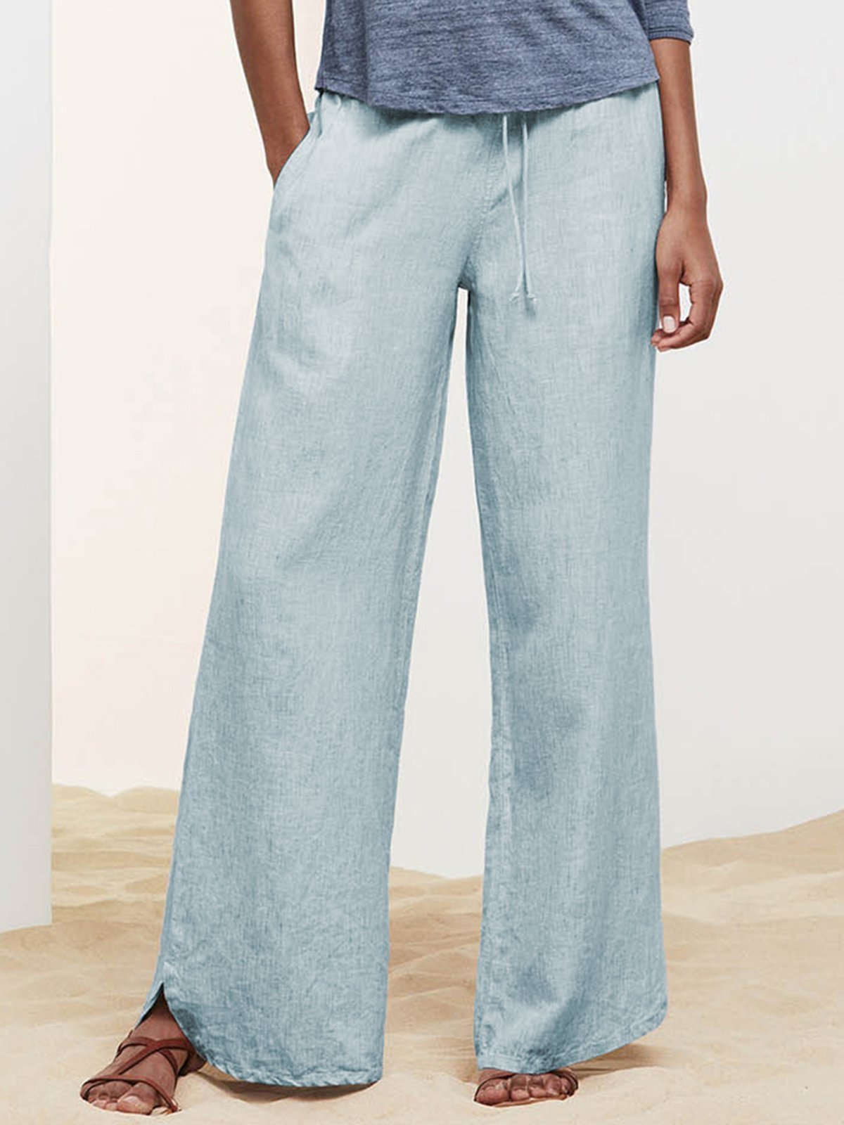 Solid Cotton Paneled Pants | justfashionnow
