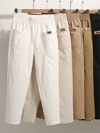 Women's Elastic Waist H-Line Straight Pants Daily Going Out Pants ...