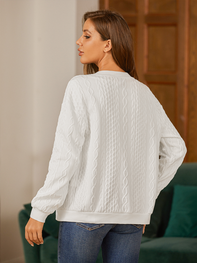 Casual Zipper Plain Loose Bomber Jacket | justfashionnow